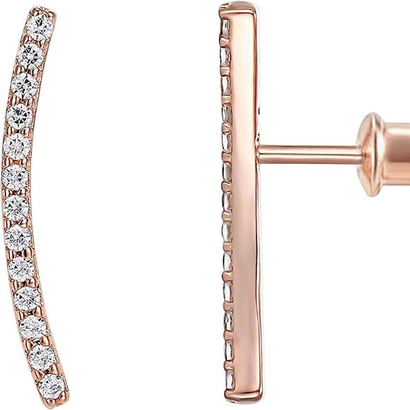 Boutique | Accessories | 4k Gold Plated Cubic Zirconia Ear Crawler ...